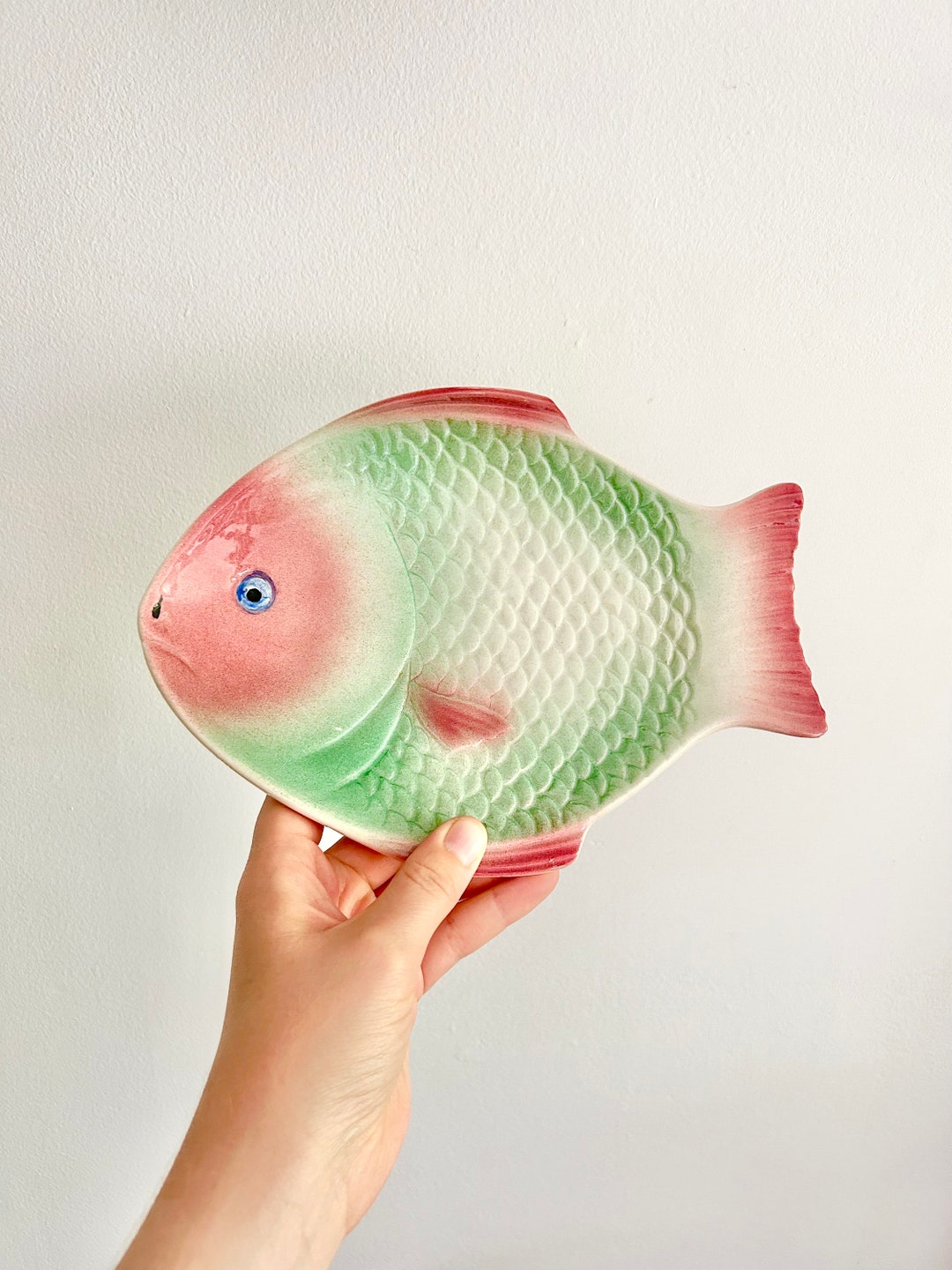 Six Vintage Italian Ceramic Fish Plates - 1960s Coastal Decor - Set of ...
