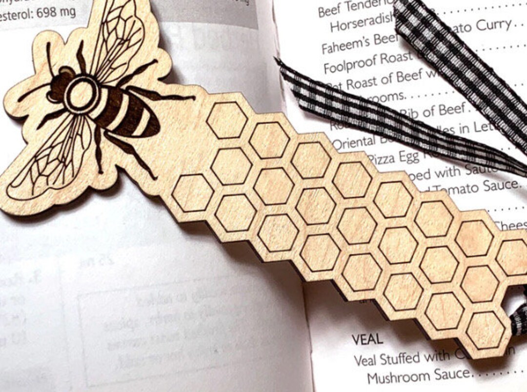 Wooden Bookmark | Bee Kind | Honeycomb - Etsy