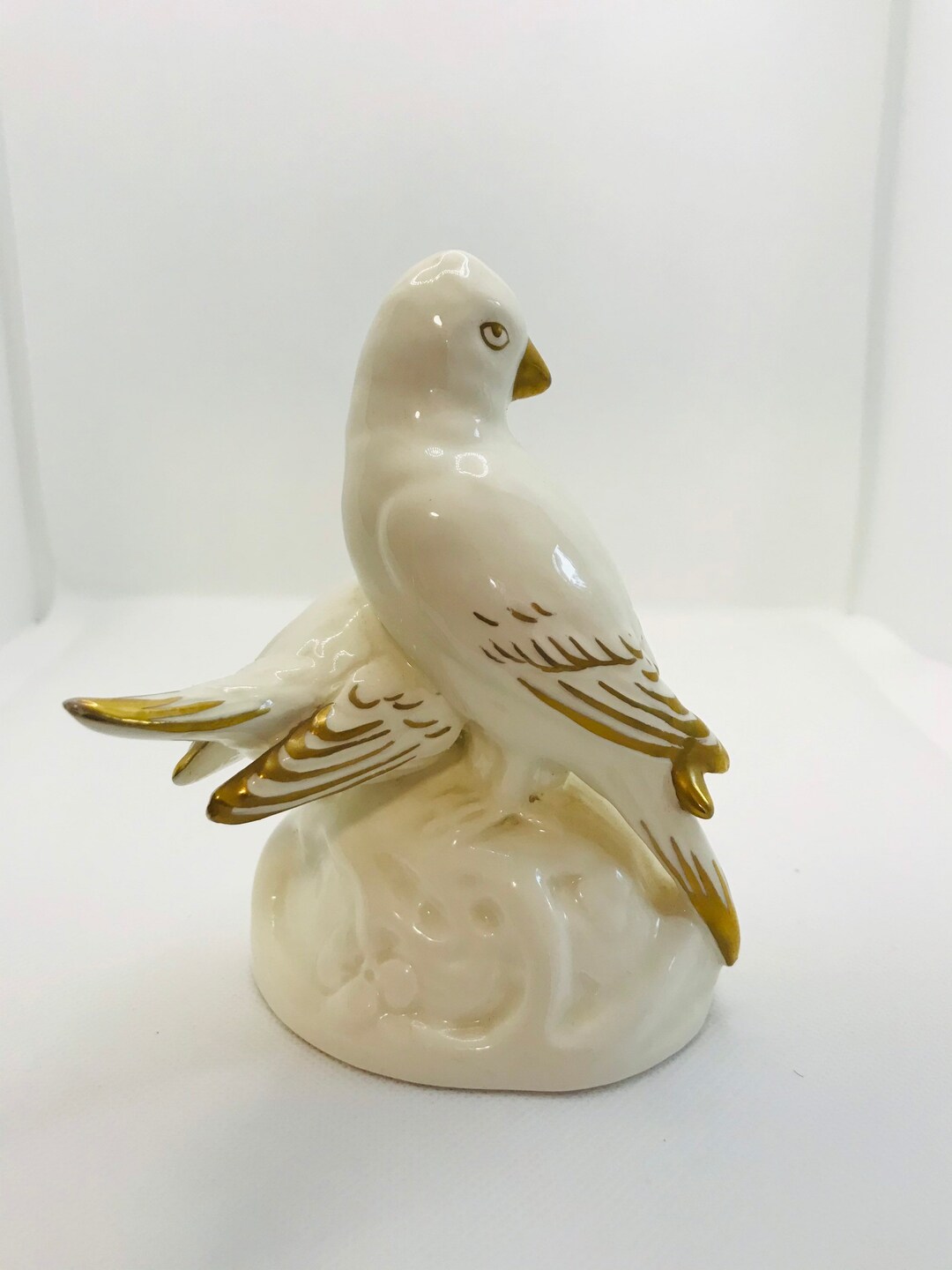 Vintage Ivory and Gold-toned Porcelain Parakeets. - Etsy