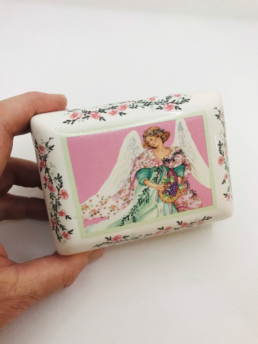 Vintage Victorian Angel Jewelry Box - Etsy
