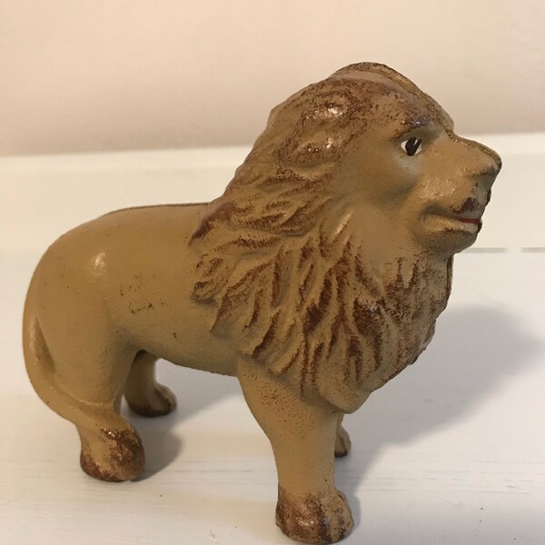 Cast Iron Lion Bank - Etsy