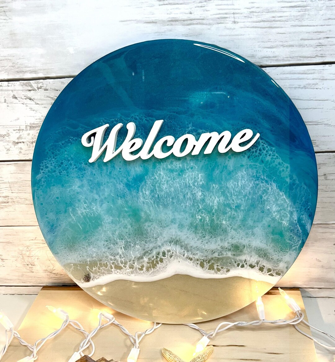 Ocean Resin Welcome Sign: Coastal Home Decor - Etsy