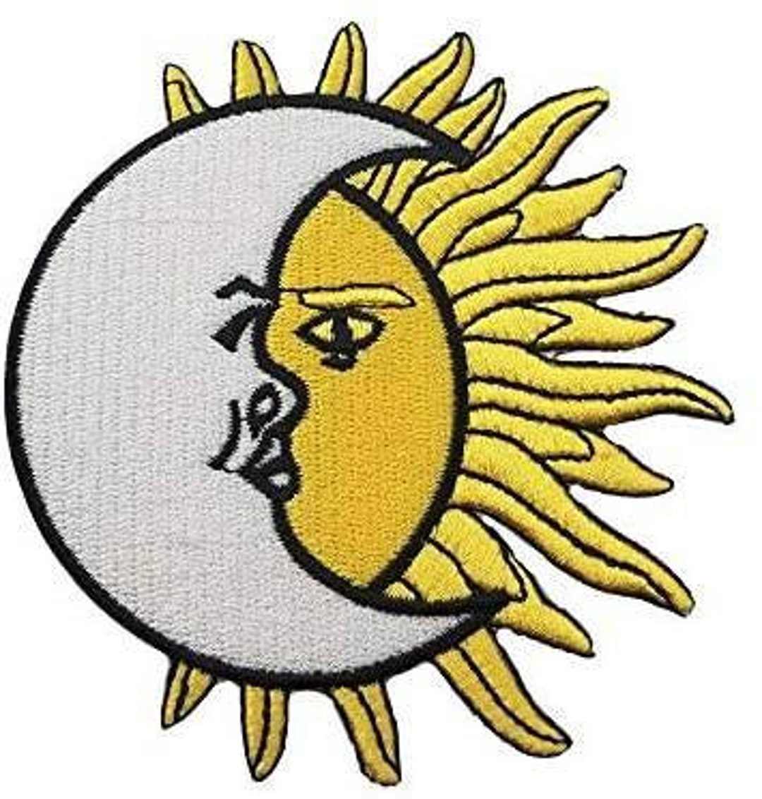 Moon Over Sun Embroidered Iron on Patch - Etsy