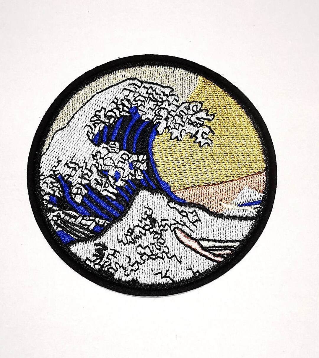The Great Wave off Kanagawa Embroidered Cloth Iron on Patch - Etsy