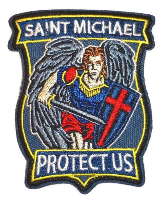 Saint Michael Protect Us Embroidered Cloth Iron on Patch | Etsy