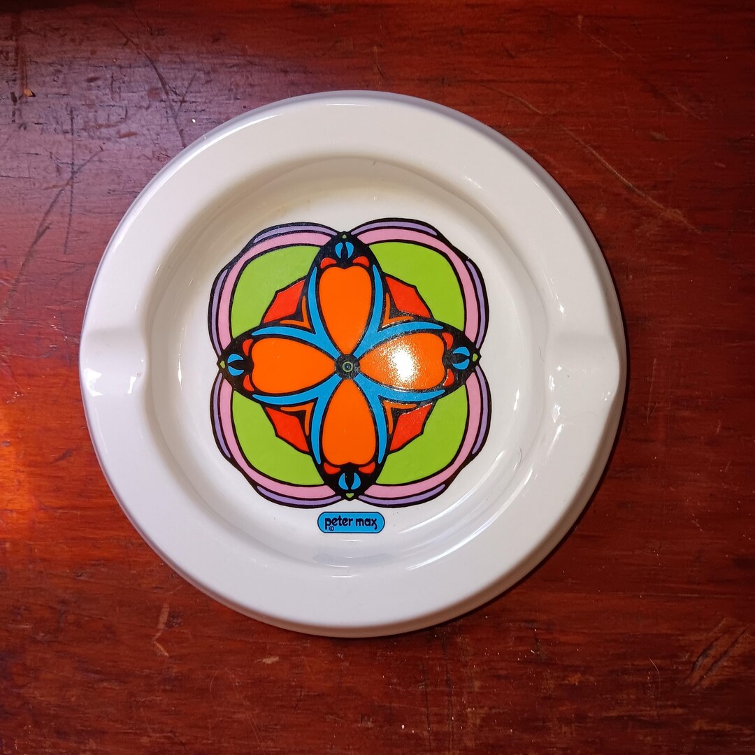 Peter Max Kaleidoscope Ashtray Iroquois China Clover Pattern 5 1/2 ...