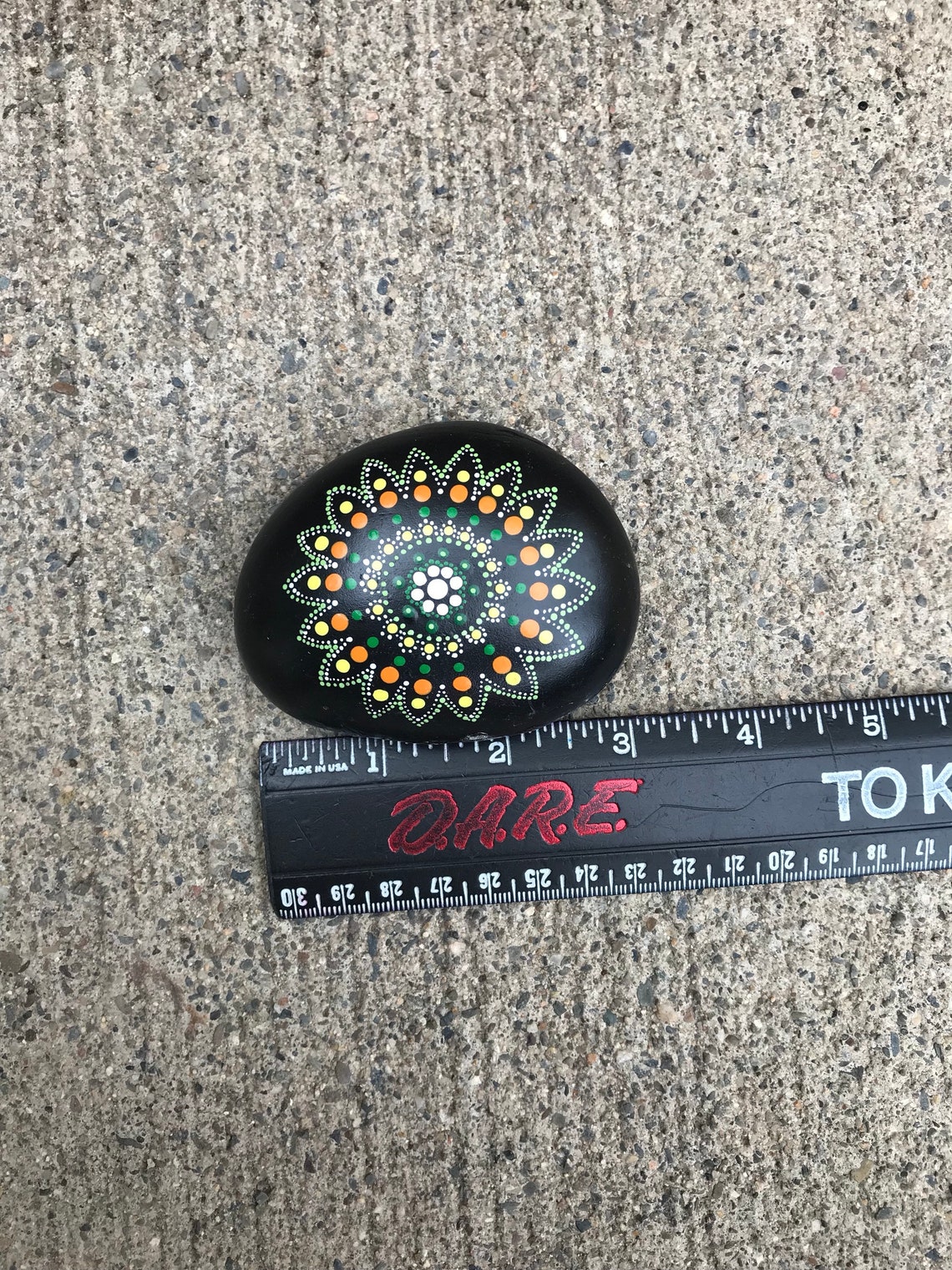 Hand Painted Dot Art on Rock/mandala Art/painted Rock Art - Etsy