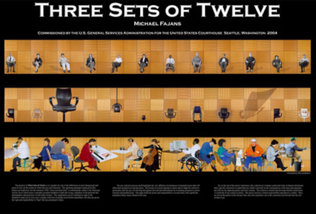 Three Sets of Twelve - Poster Depicting a Three Story Mural About ...