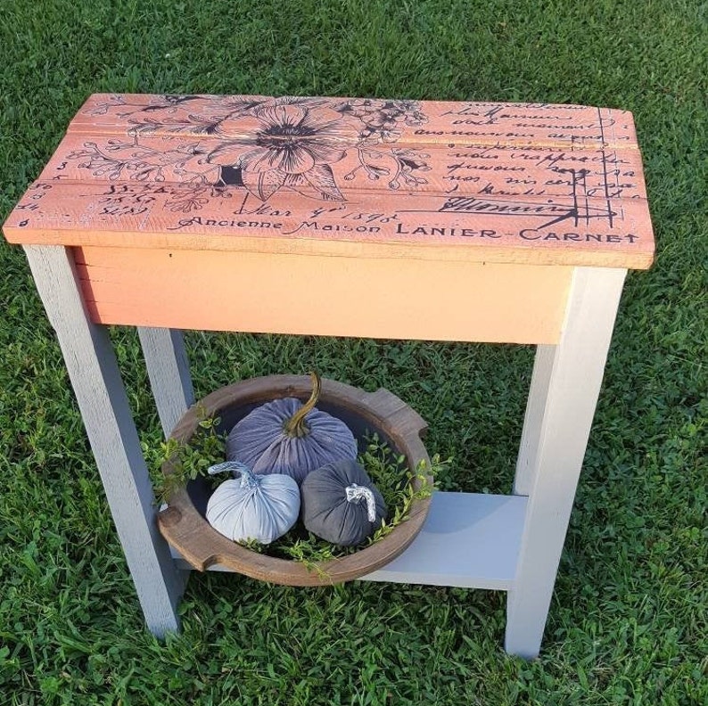 Decor Furniture Transfer Chalk Painted Side Table/ Painted | Etsy