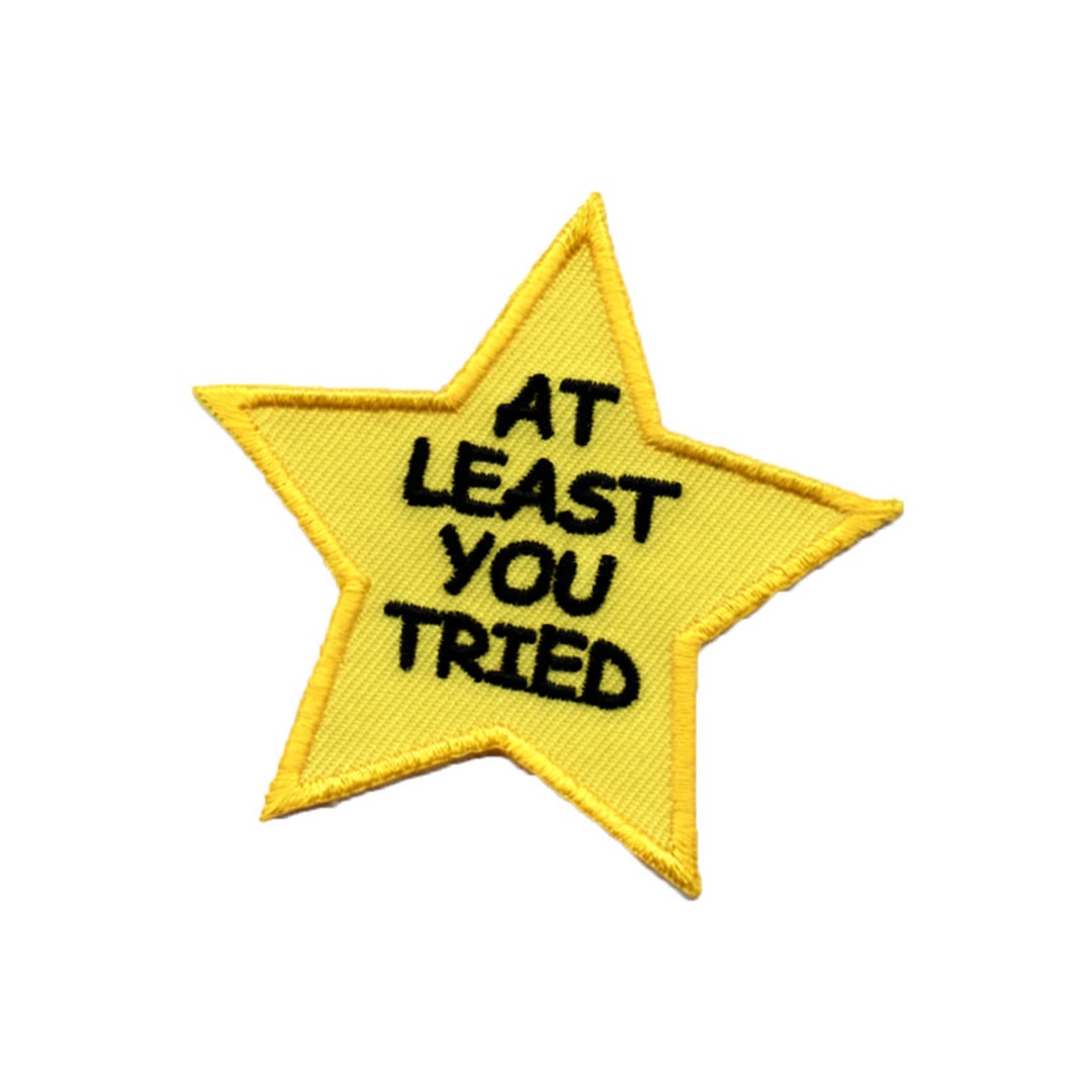 At Least You Tried - Golden Star- Iron on Patch - Etsy