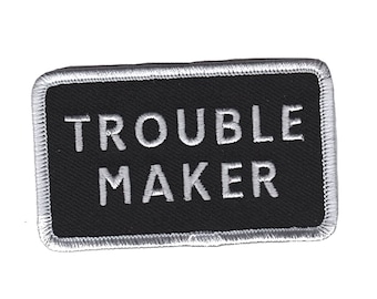 Trouble Maker Patch Funny Bad Girl Iron-on Applique Embroidered DIY ...