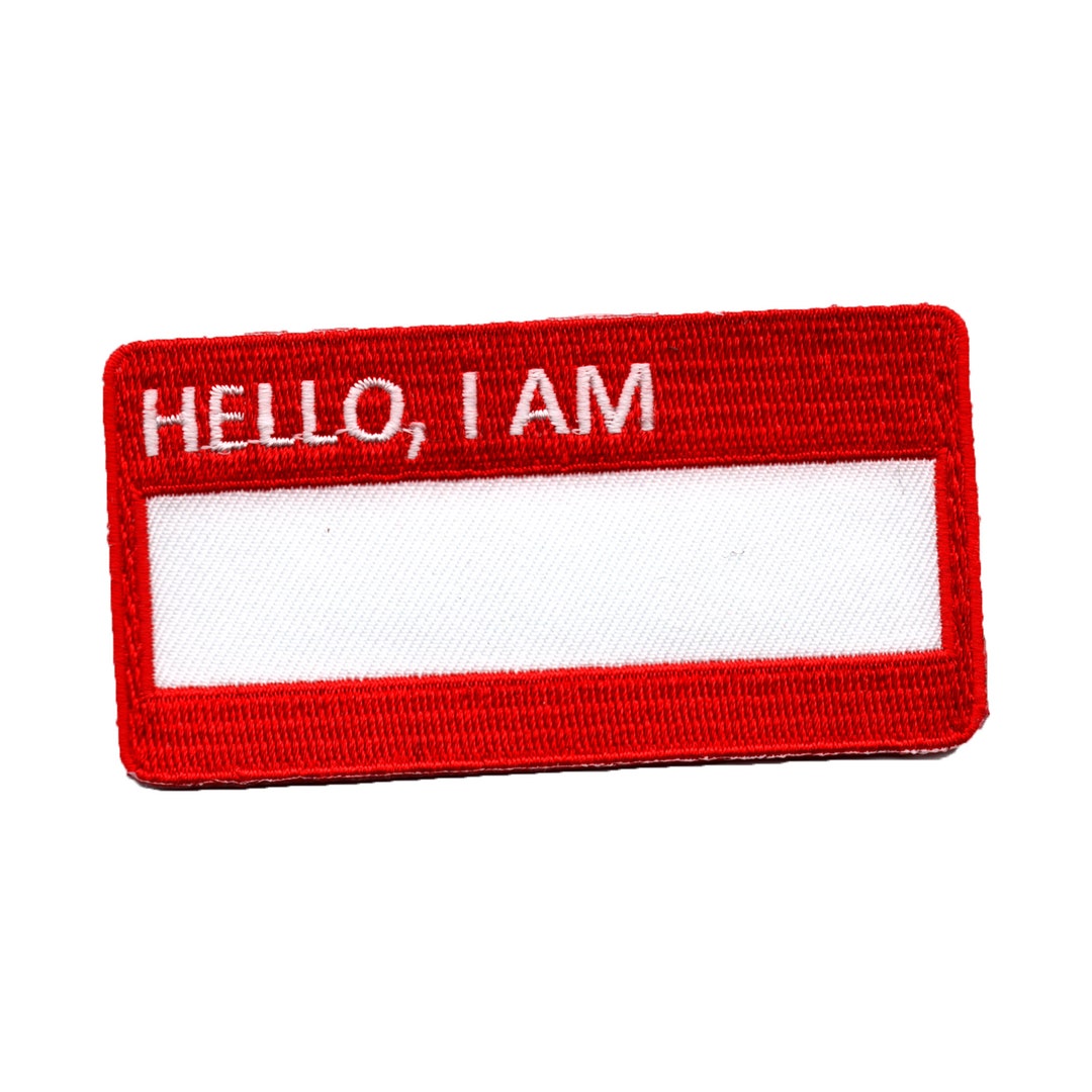 Hello, I Am *blank* - Iron on - Nametag - Embroidered Patch - Etsy