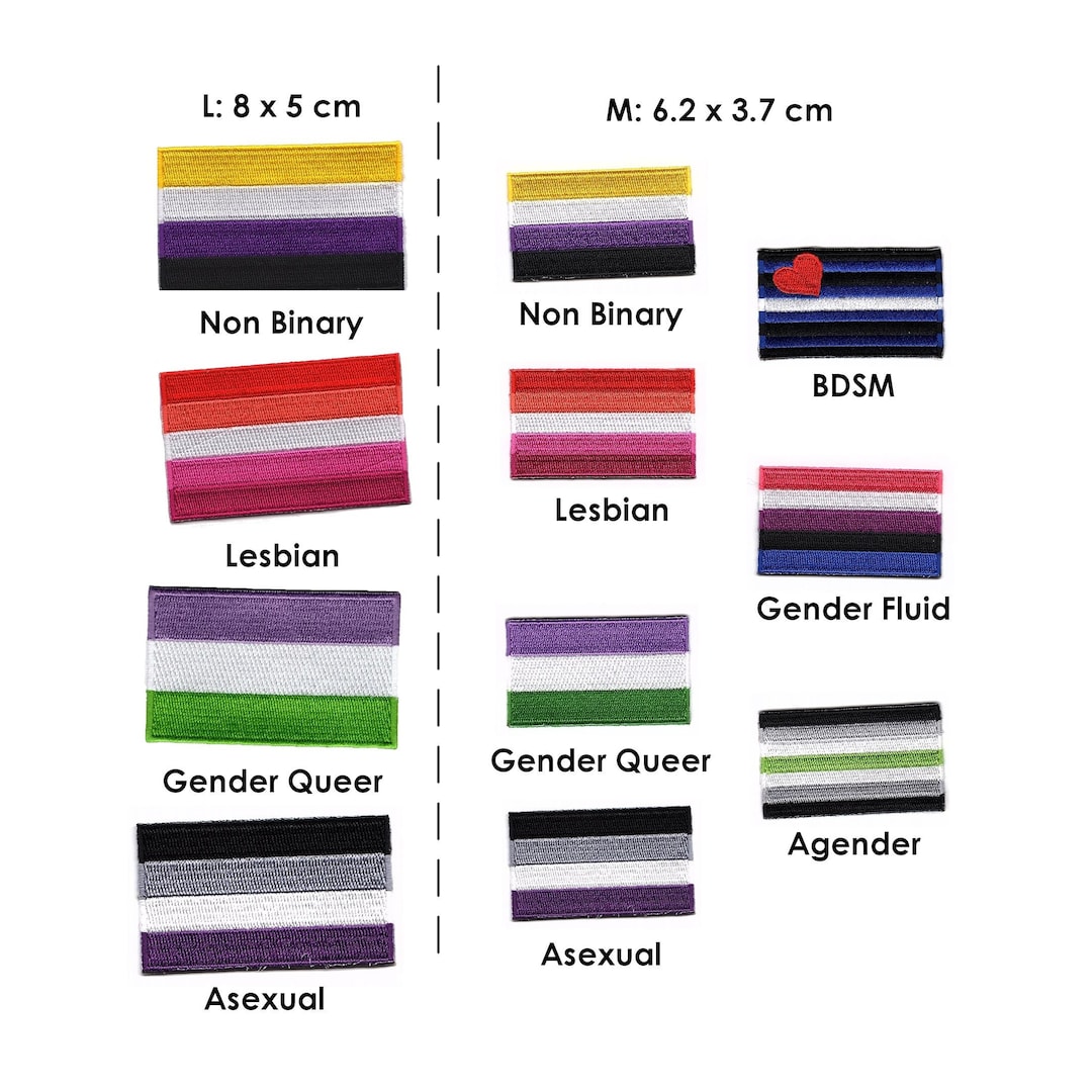 Pride Flags - Embriodered Patch - Lesbian/non-binary/genderqueer/gender Fluid/agender/asexual ...