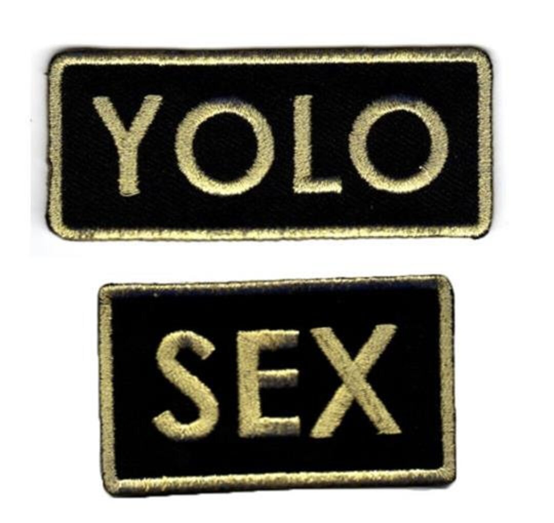 Gold Matallic YOLO / SEX Patch Iron on Embroidered Patch - Etsy