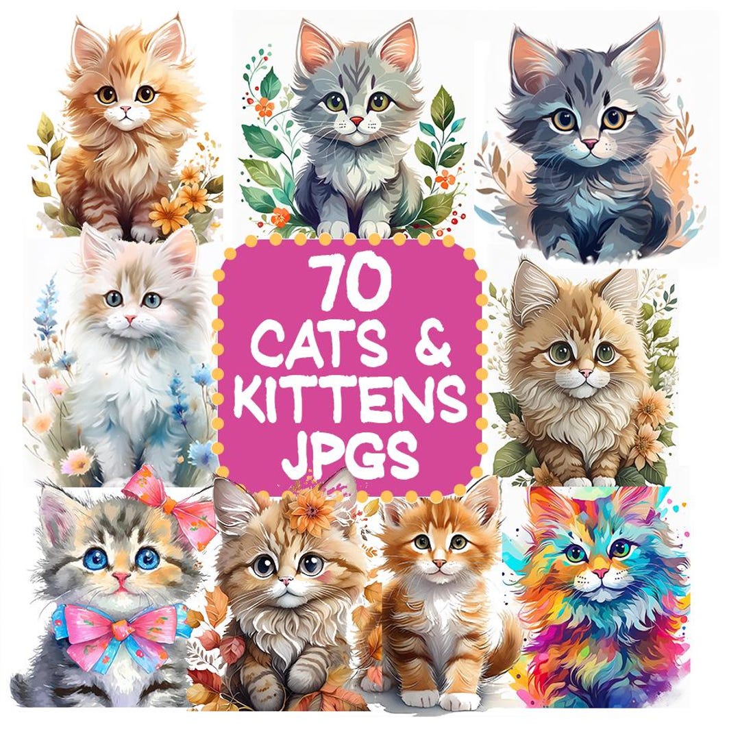 Adorable Kitten Clipart - Cute Kitten and Cat Art for Your Scrapbooking ...