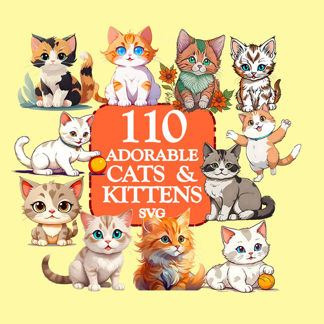 Cute CATS & Kittens! 110+ SVG Files! - Etsy