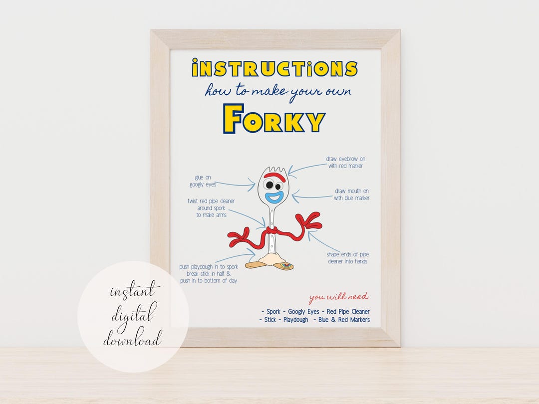 How to Make Your Own Forky Instruction Guide - Toy Story Theme Party ...