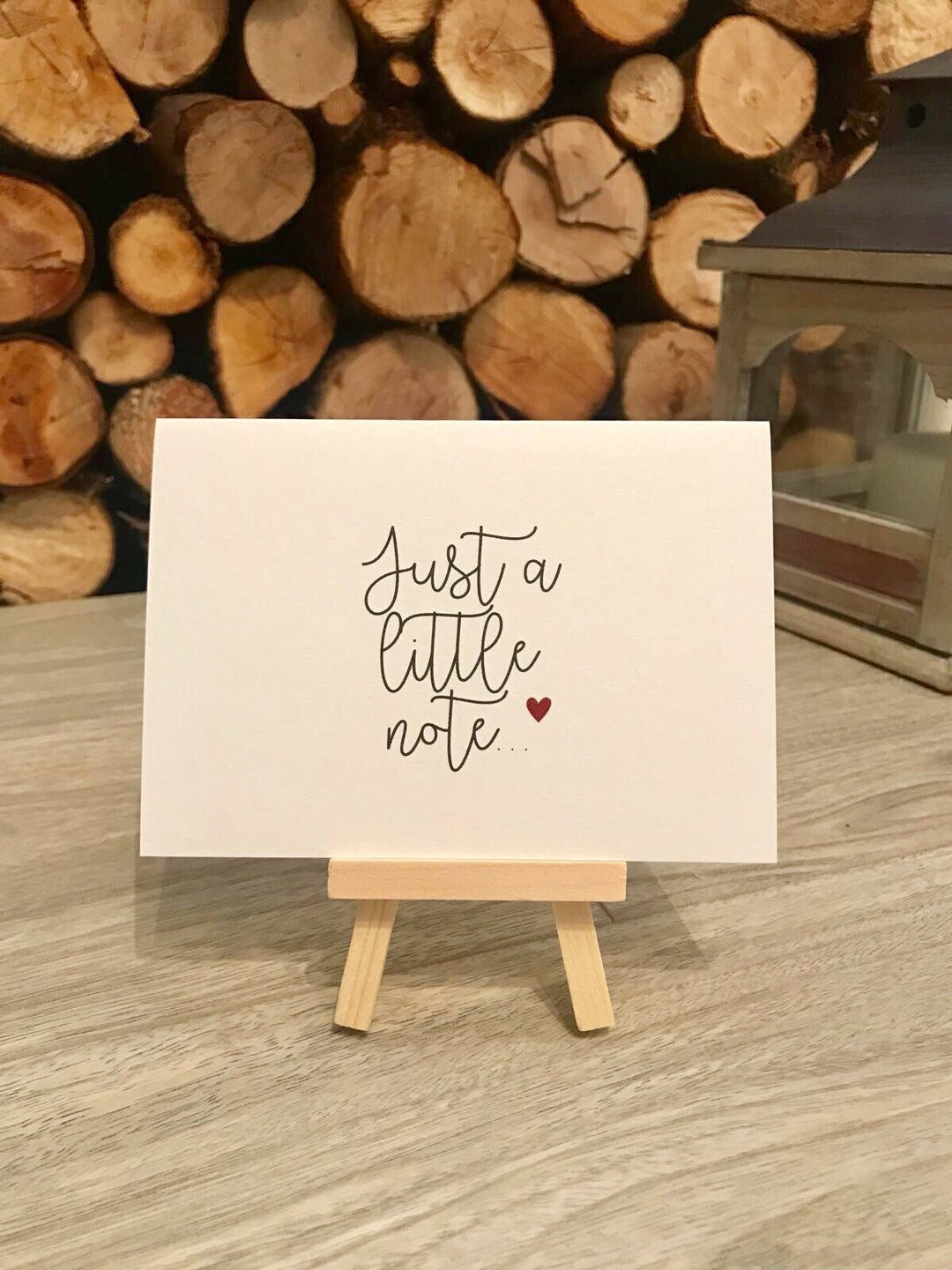Just A Little Note Card With Coloured Heart - Etsy