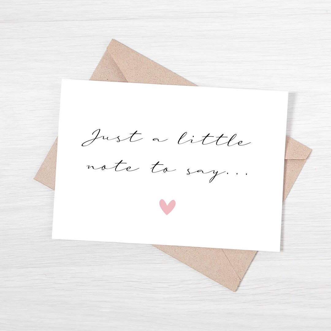 Just A Little Note Card | Choose Your Own Envelope Colour | Just a ...