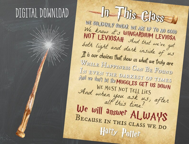 In This Class We Do Harry Potter Teacher Signs Printable | Etsy