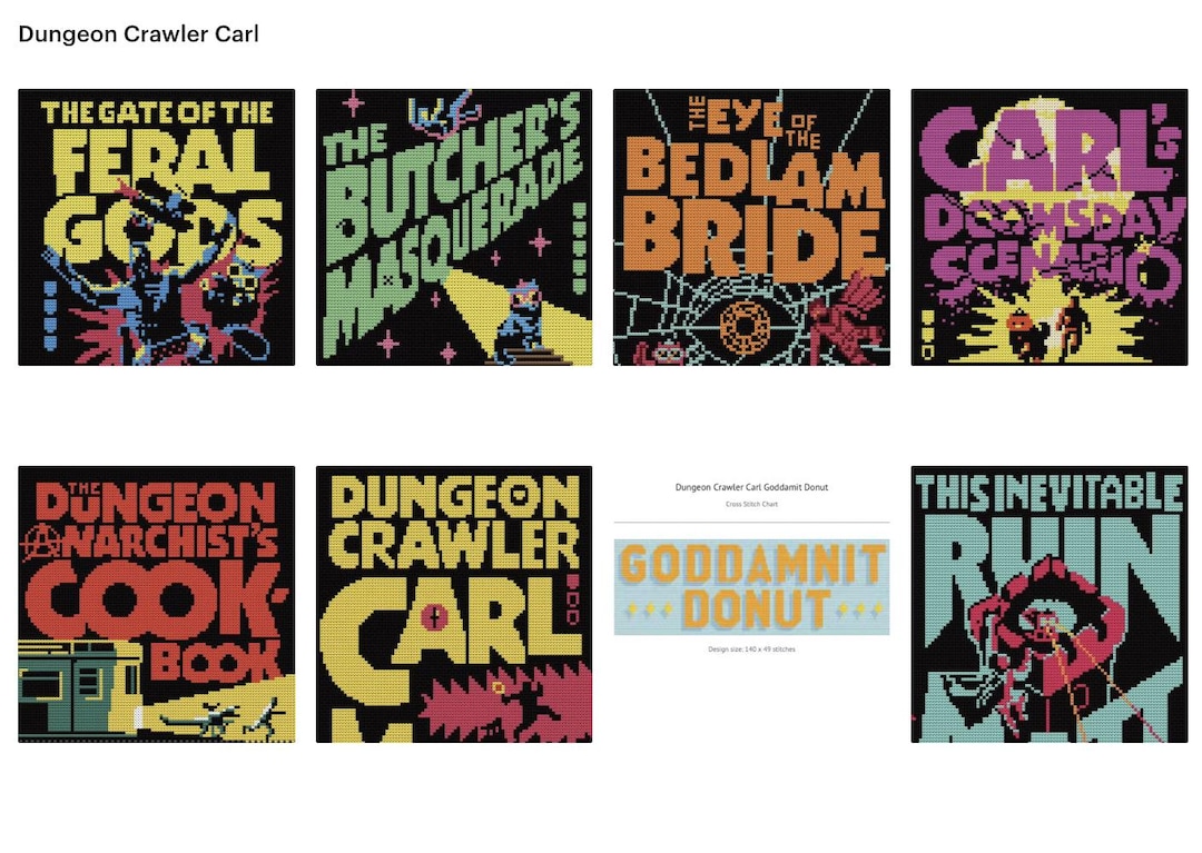 Dungeon Crawler Carl MEGA Bundle Cross Stitch Chart (digital Download ...