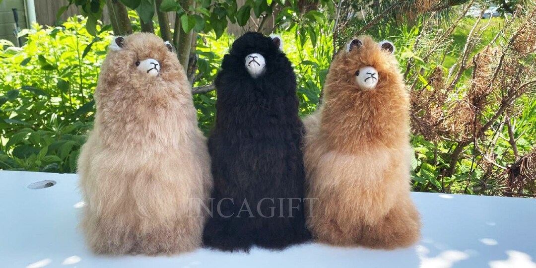 12 IN Native Handmade Alpaca Stuffed Animal Plush Alpaca/ Llama Fur Teddy Alpaca Handmade ...