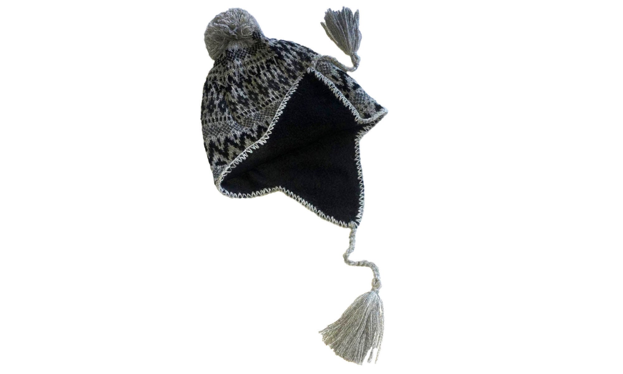 Real Ear Flap Hat Chullo Alpaca Hat Authentic Alpaca Wool Peruvian ...