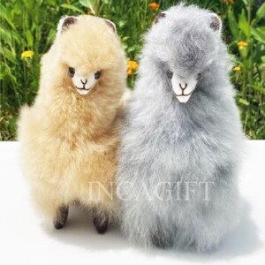 9 IN Handmade Alpaca Fur Stuffed Animal Plush Alpaca/ Llama Fur Teddy ...