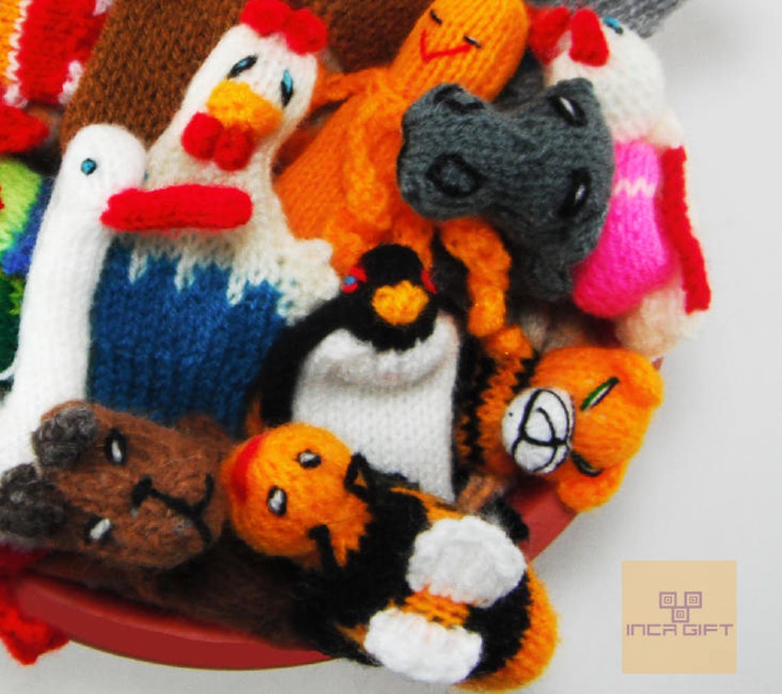 5 PACK 10 PACK WILD Animals Hand Knitted Finger Puppets | Etsy