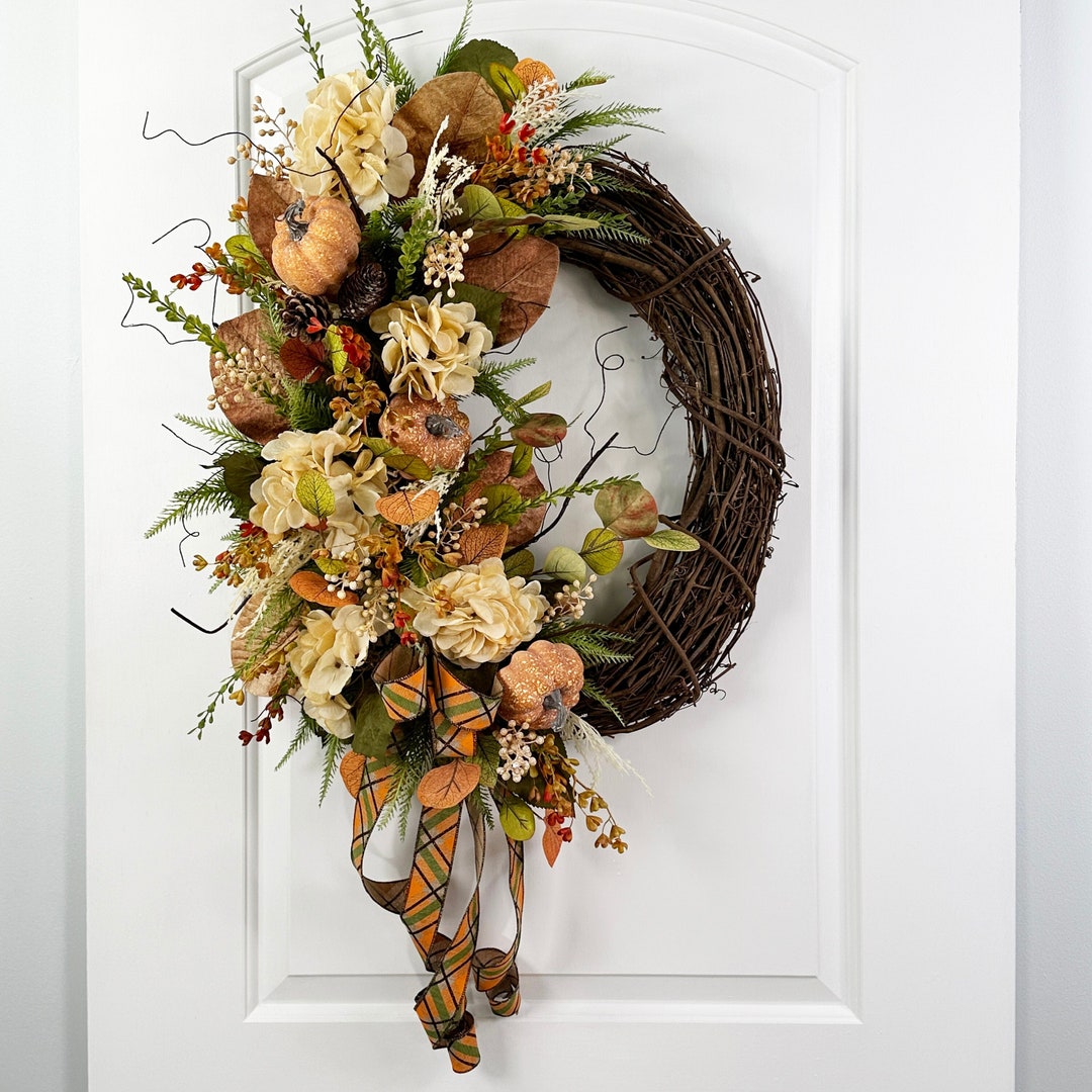 Fall Floral Wreath Fall Welcome Wreath Autumn Door Decor - Etsy