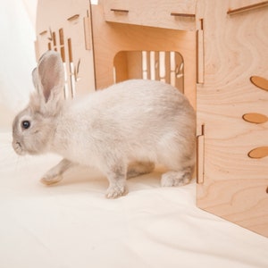 Bamboo Bungalow Rabbit Hidey House - Indoor Rabbit Castle With Modular ...
