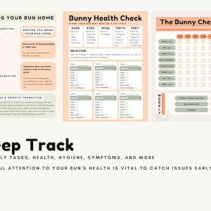 Rabbit Care Printable With Planner, New Bunny Owner Care Tips, Treat ...