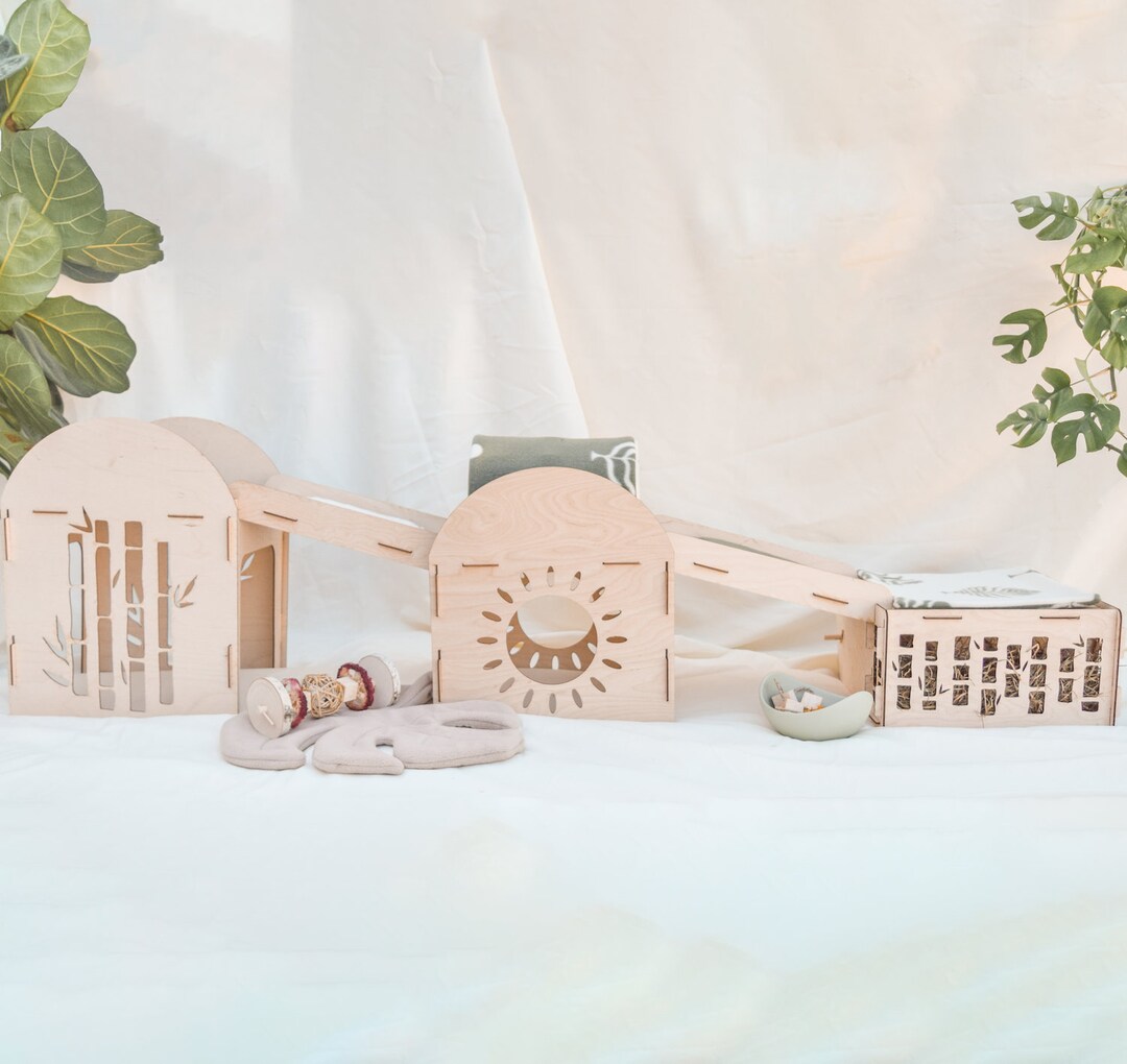 Bamboo Villa Rabbit Hidey House - Indoor Rabbit Castle With Modular ...