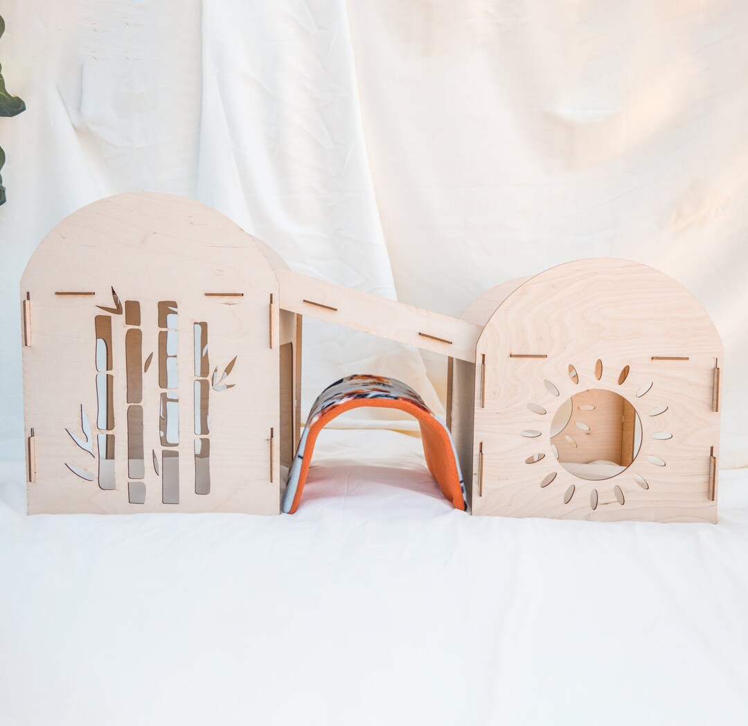 Bamboo Bungalow Rabbit Hidey House - Indoor Rabbit Castle With Modular ...