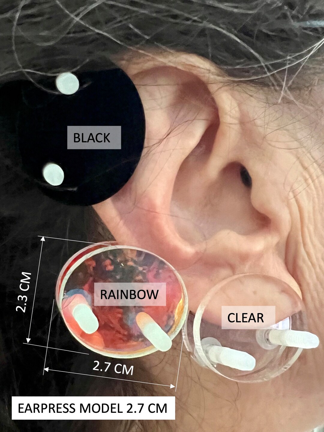 Ear Keloid Compression Plastic Discs - Plastic Disc Earring for Post-op ...
