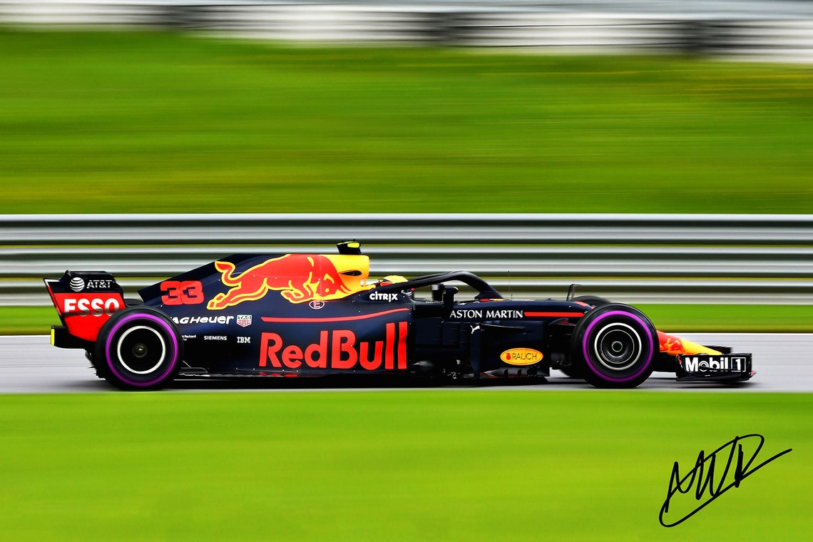 Red Bull Racing F1 With Pre-printed Max Verstappen Autograph - Etsy