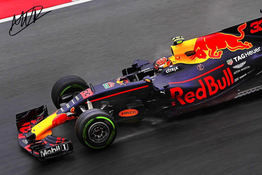 Red Bull Racing F1 With Pre-printed Max Verstappen Autograph - Premium ...