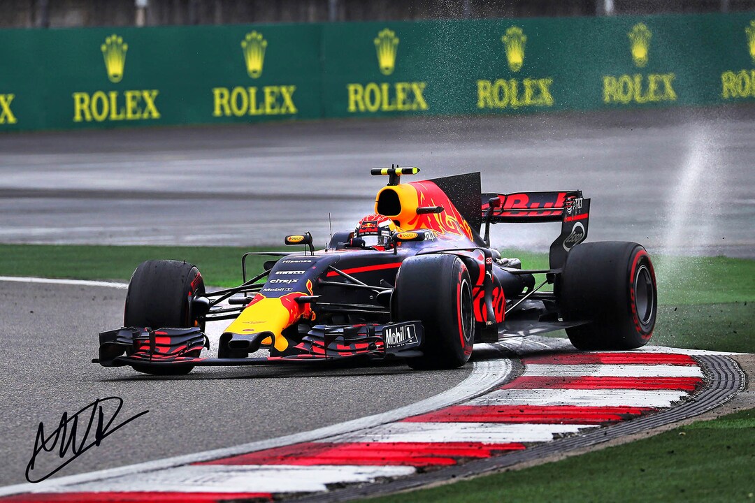 Red Bull Racing F1 With Pre-printed Max Verstappen Autograph - Giclee ...