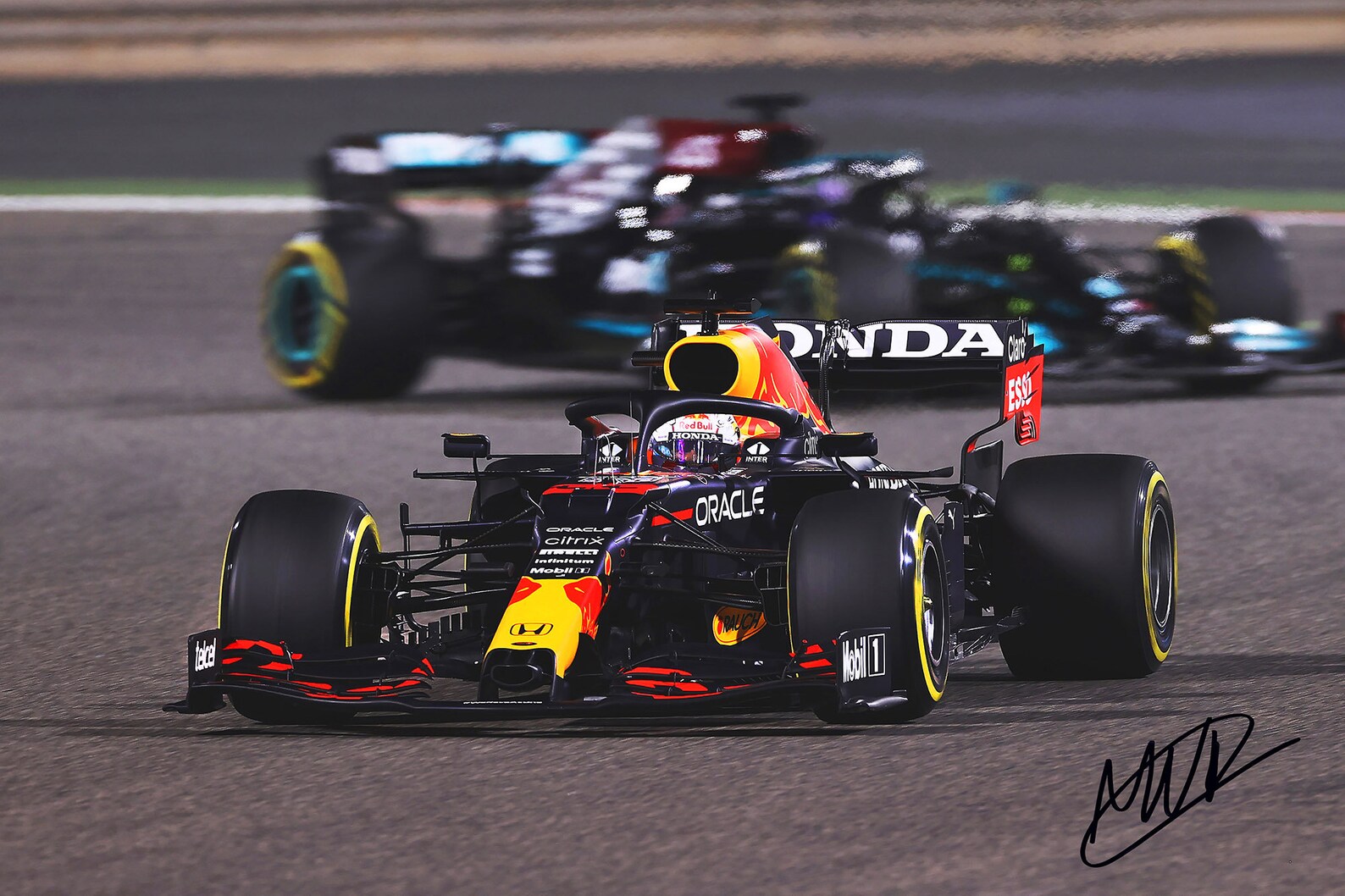 Red Bull Racing F1 With Pre-printed Max Verstappen Autograph - Giclee ...