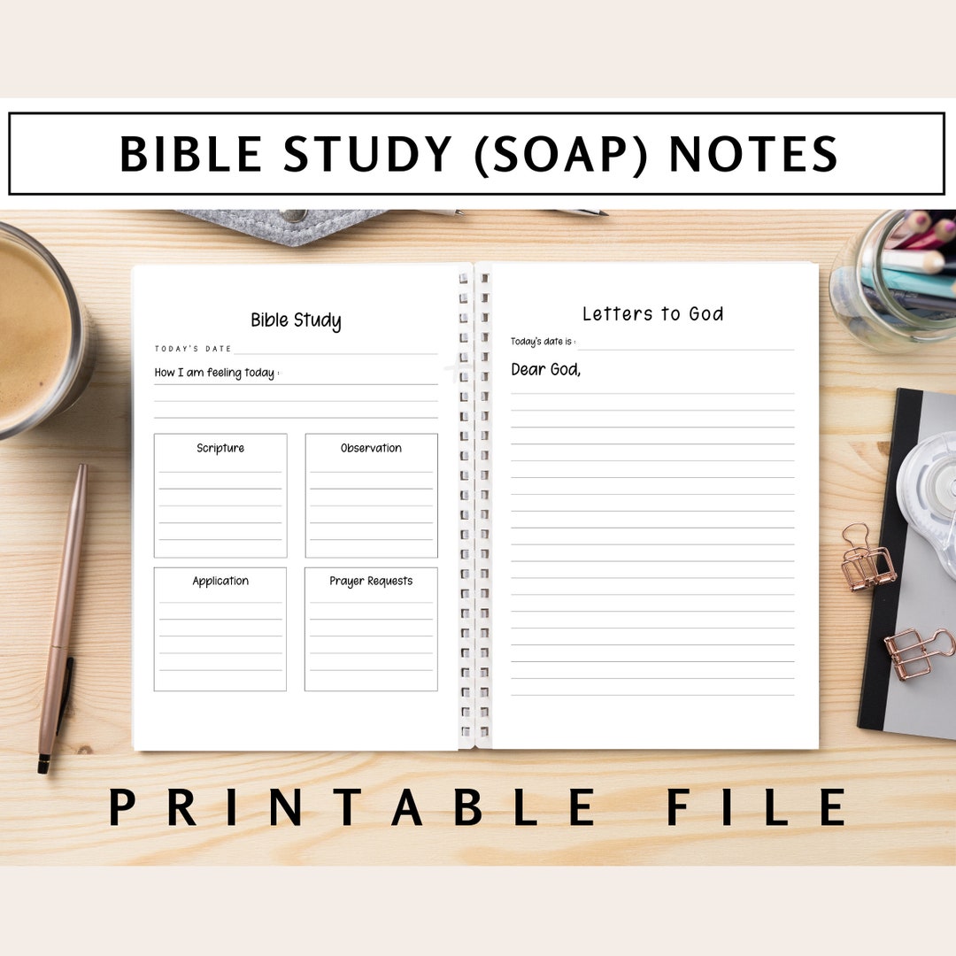 SOAP Bible Study Printable for Students, Pastors, Church Christian ...