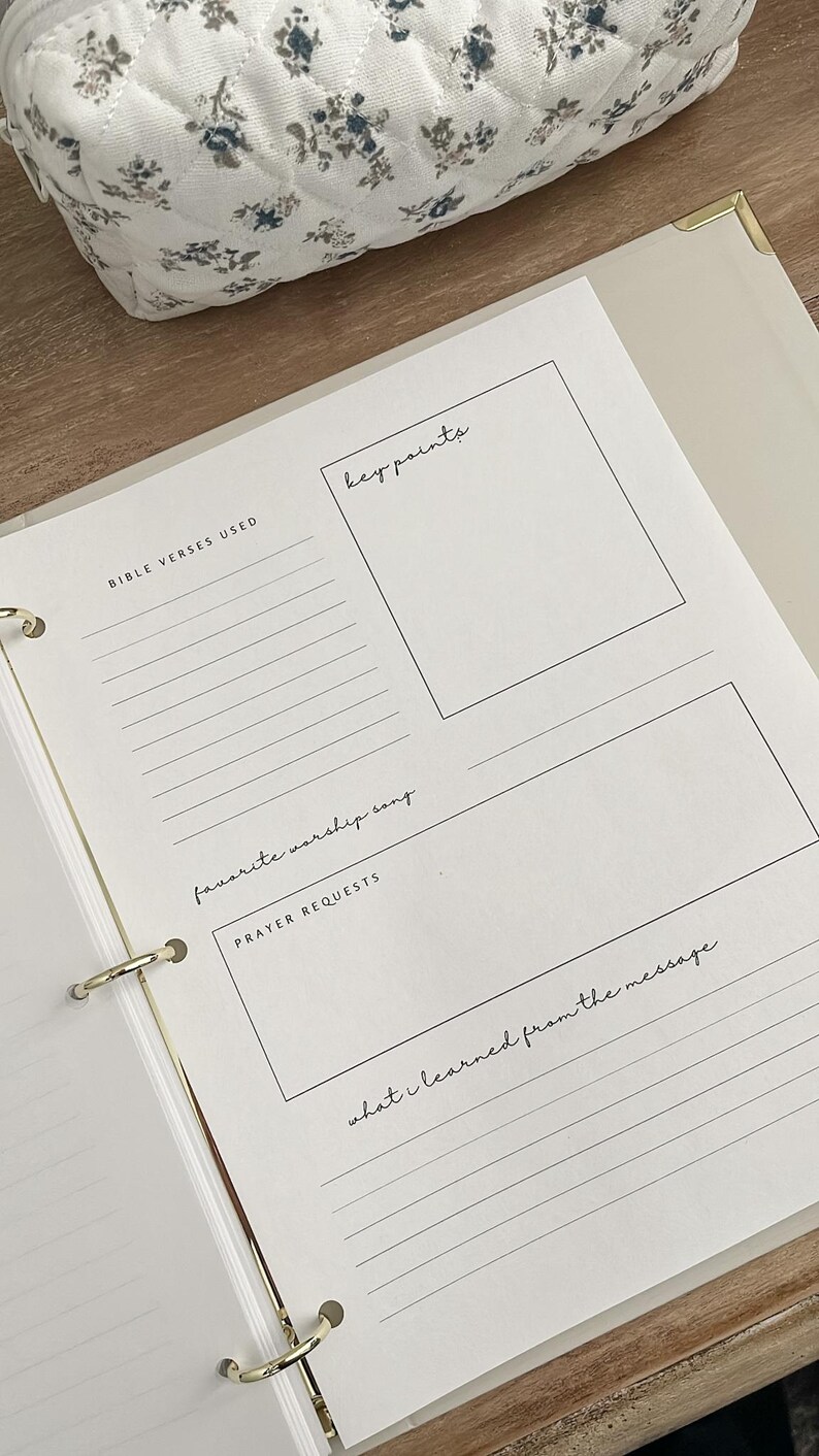Sermon / Church Notes Printable | Bible Study & Worship Journal ...