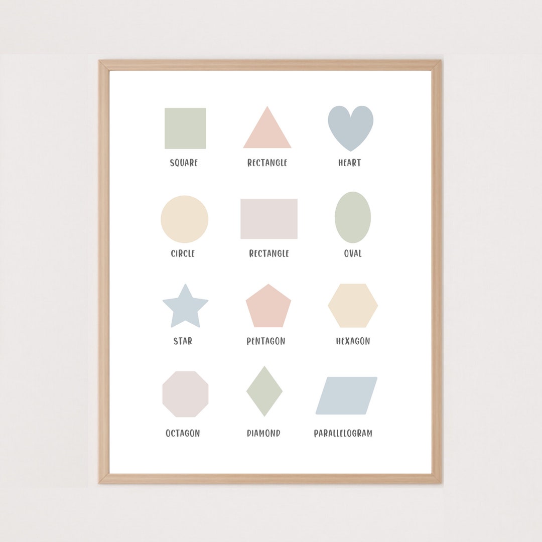 Shapes Poster (neutral Colors) Printable Wall Art (classroom, Nursery ...
