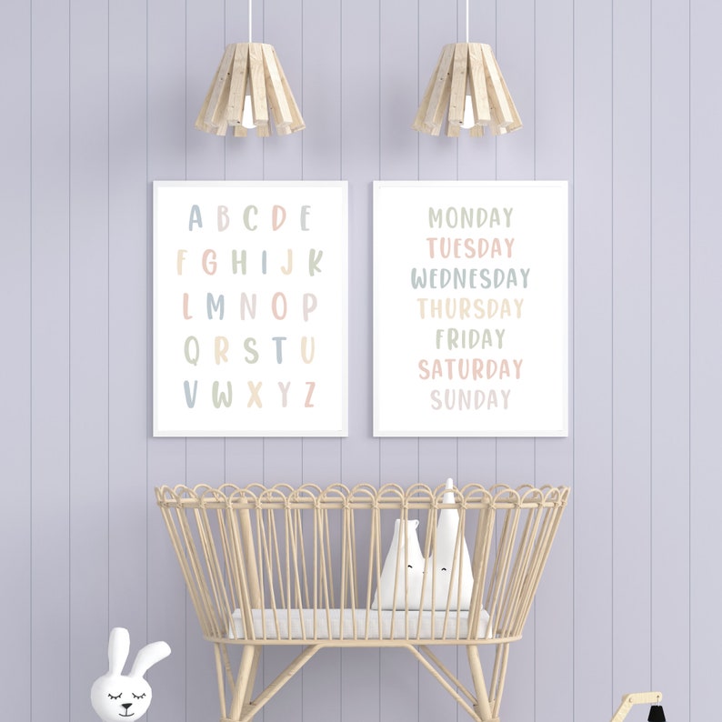 Alphabet Days of the Week Shapes Colors & Weather Poster - Etsy