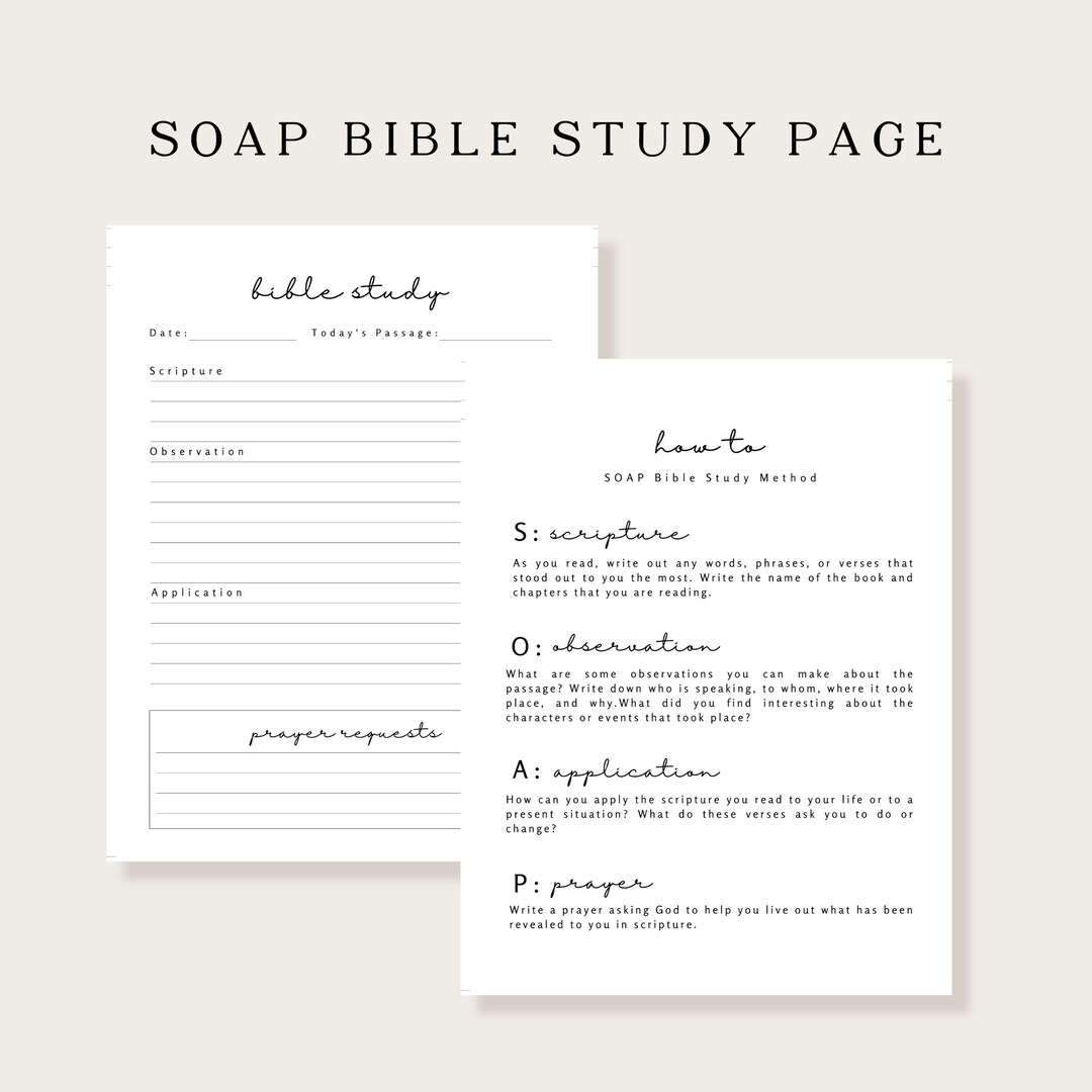 SOAP Bible Study Printable, Christian Planner (digital Download) - Etsy