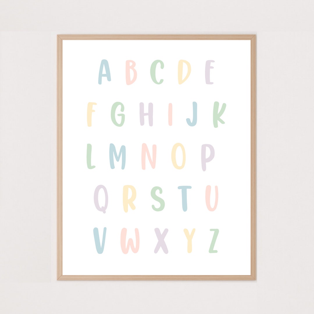 Alphabet Poster (pastel Colors) Printable Wall Art (classroom, Nursery ...