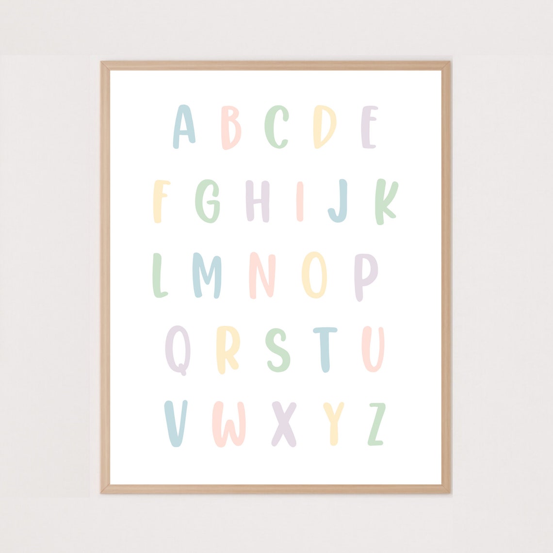 Alphabet Poster (pastel Colors) Printable Wall Art (classroom, Nursery ...