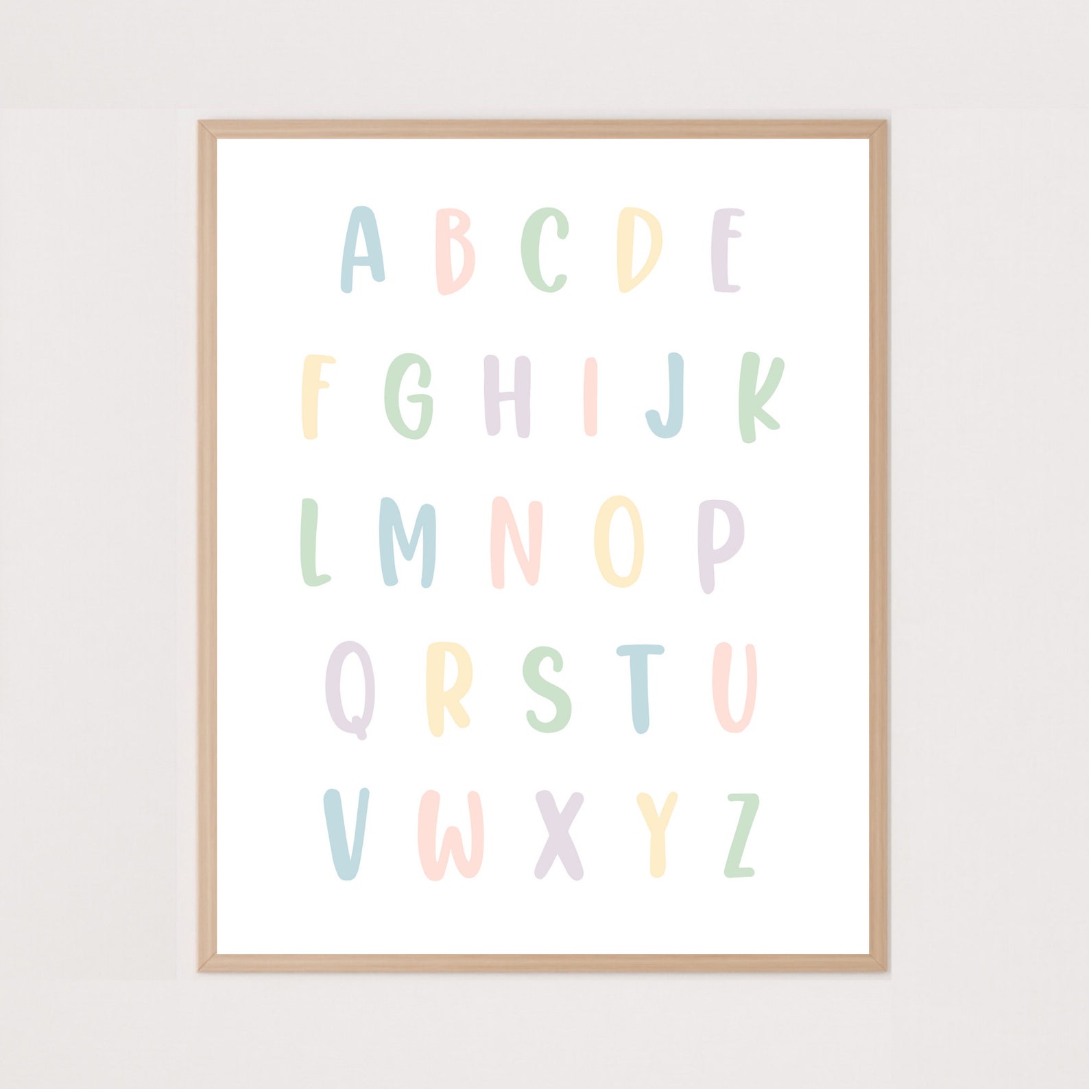 Alphabet Poster (pastel Colors) Printable Wall Art (classroom, Nursery ...