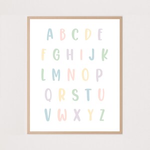 Alphabet Poster (pastel Colors) Printable Wall Art (classroom, Nursery ...