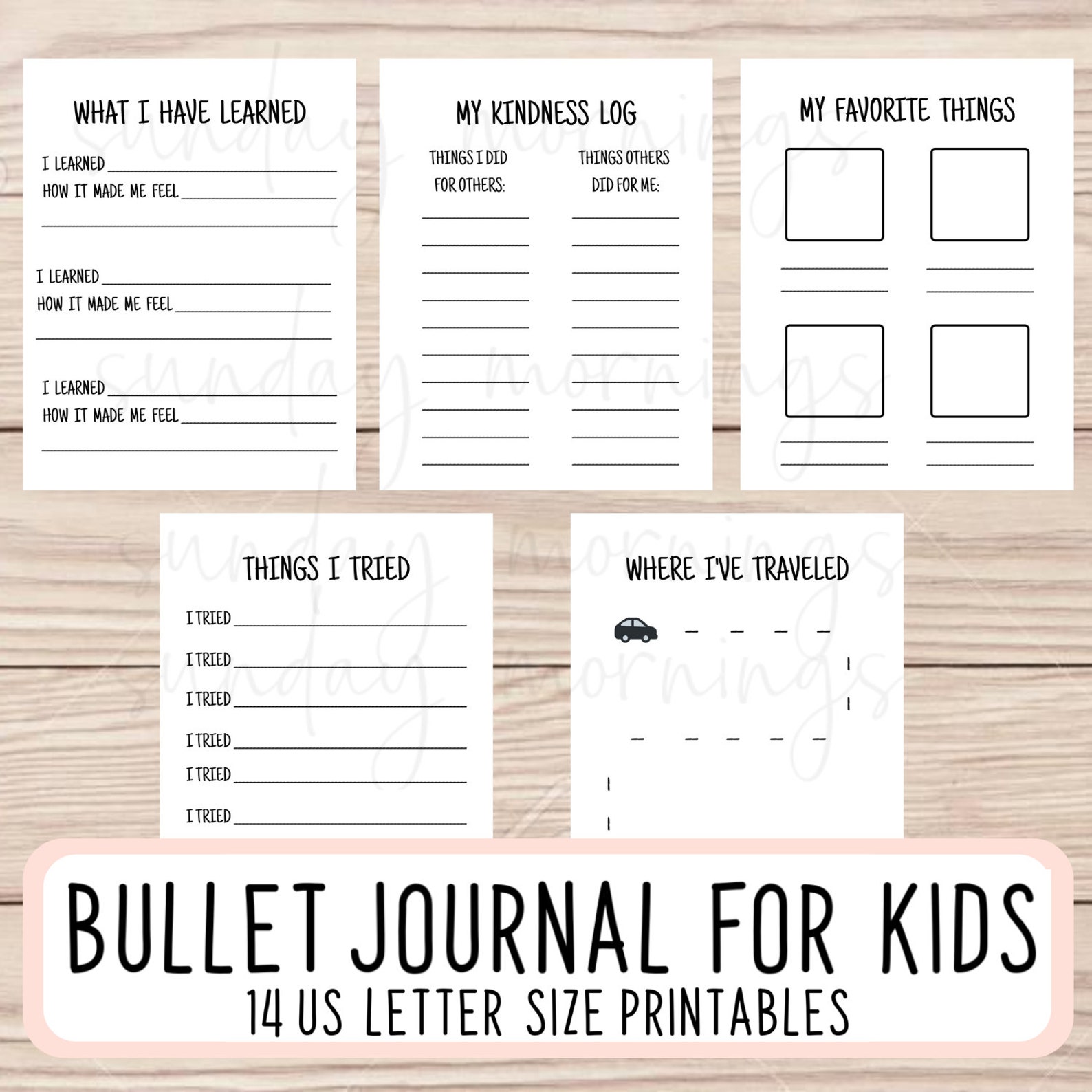 PRINTABLES: 14 Bullet Journal Pages for Children homework | Etsy