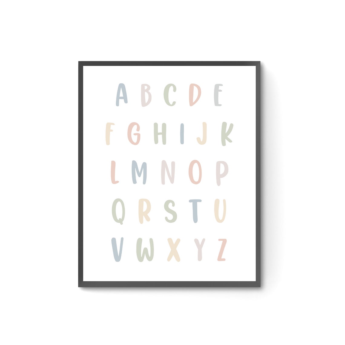 Alphabet Poster Neutral Colors Printable Wall Art | Etsy